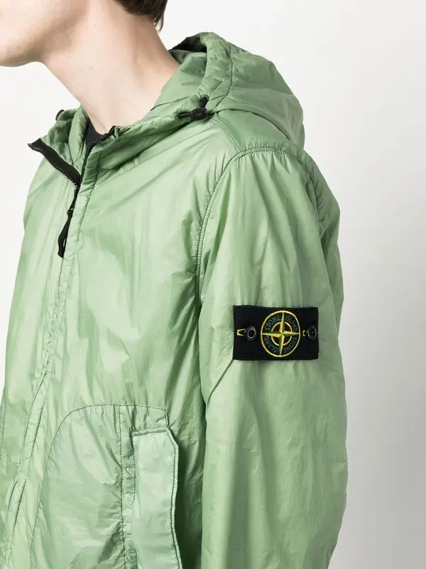 Stone Island Logo-patch Hooded Jacket - Green