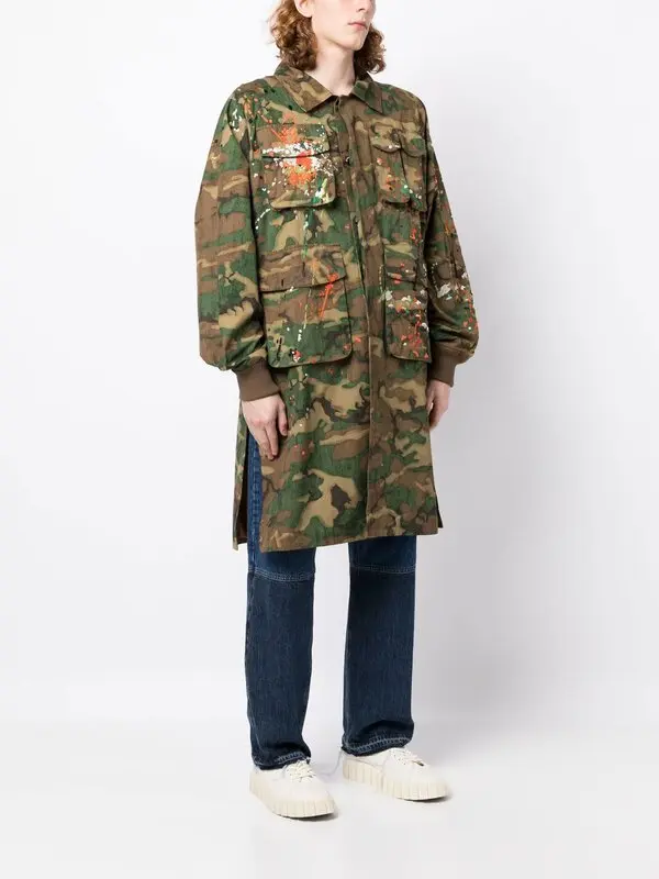 MOSTLY HEARD RARELY SEEN Camouflage Long Coat With Backpack