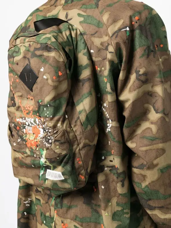 MOSTLY HEARD RARELY SEEN Camouflage Long Coat With Backpack