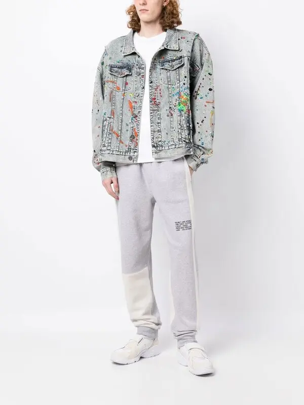 MOSTLY HEARD RARELY SEEN Paint-embroidered Denim Jacket - Blue