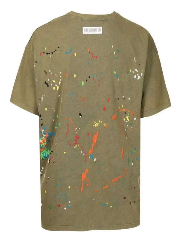 MOSTLY HEARD RARELY SEEN Paint-embroidered Cotton T-shirt
