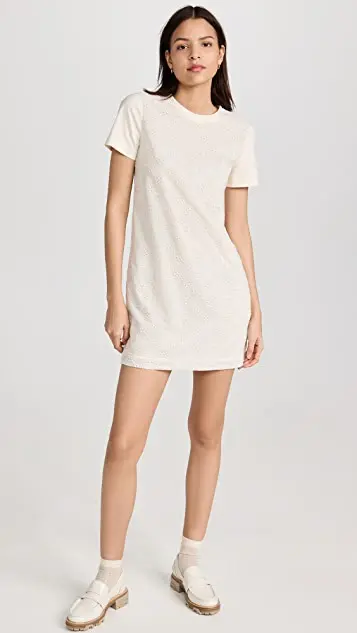 Tory Burch Logo Lace T-Shirt Dress In New Ivory - 30% Off | Editorialist