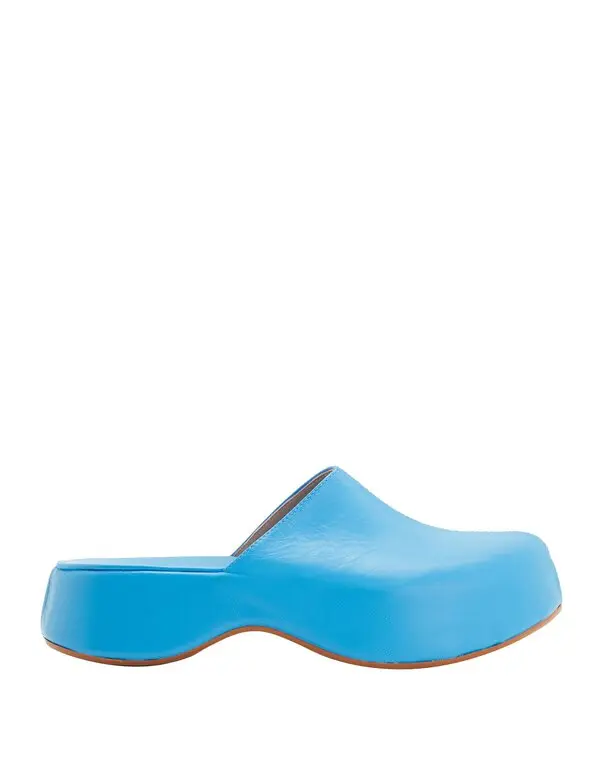Leather Clogs Yoox Mules By Yoox Mules Clogs Ovine Leather Azure