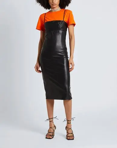 8 BY YOOX Open Back Slip Midi Dress Polyurethane