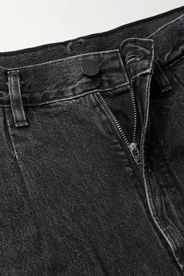 Goldsign The Edgar Pleated Wide-Leg Jeans - Black - 70% Off