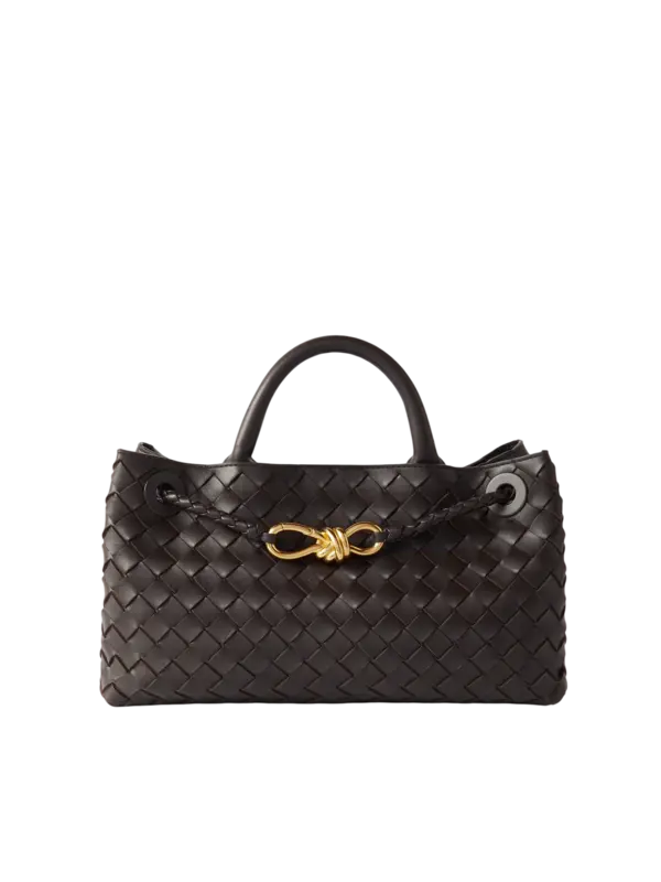 Bottega Veneta Andiamo Small Intrecciato Leather Shoulder Bag - Brown
