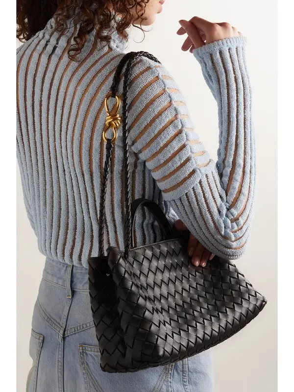 Bottega Veneta Andiamo Small Intrecciato Leather Shoulder Bag - Brown