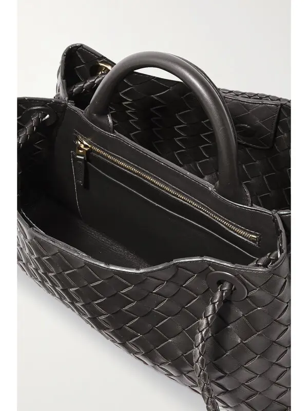 Bottega Veneta Andiamo Small Intrecciato Leather Shoulder Bag - Brown