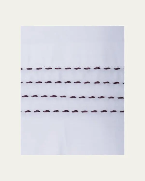 THE LINO Essential Embroidered Flat Sheet - Red