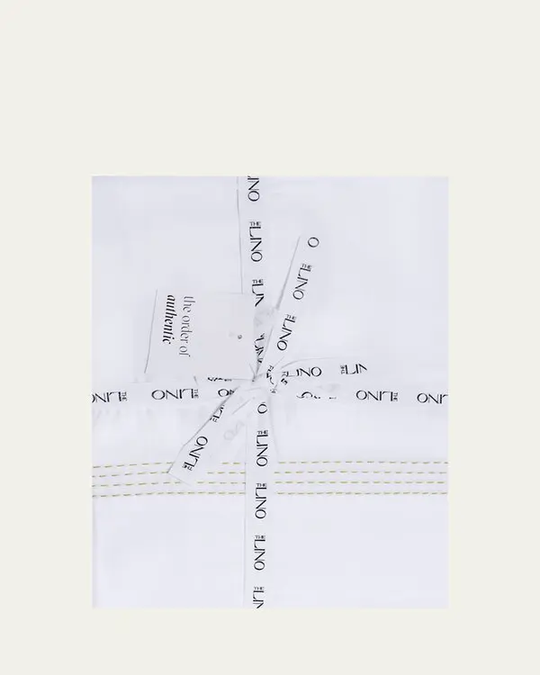 THE LINO Essential Embroidered Flat Sheet - Yellow