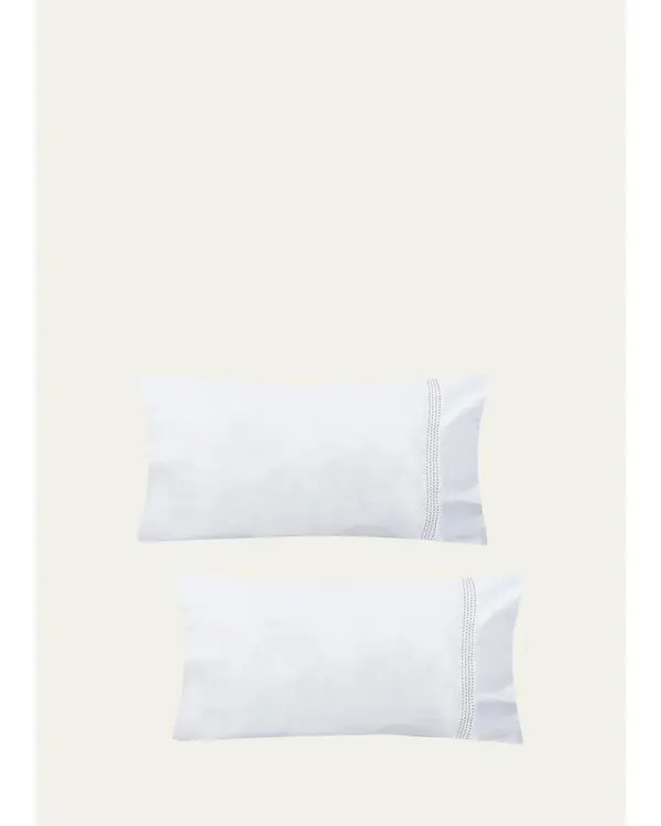 THE LINO Essential Embroidered Pillowcase Pair - Medium Red