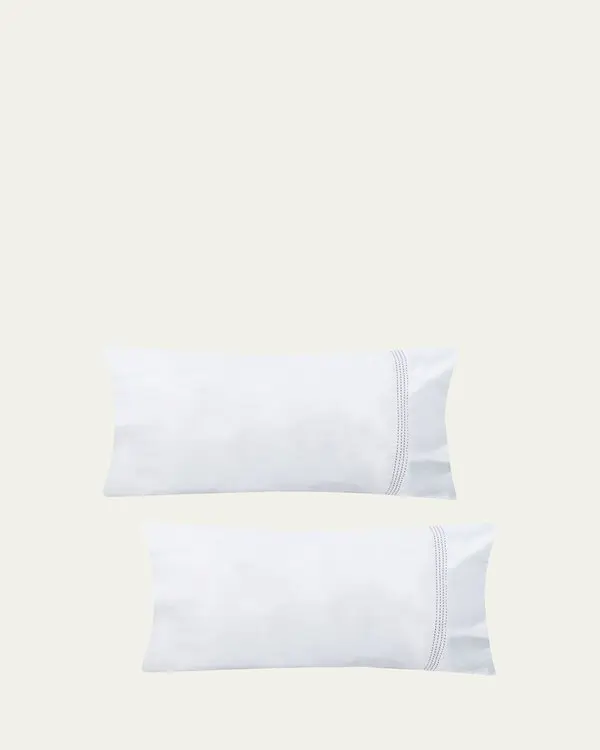 THE LINO Essential Embroidered Pillowcase Pair - Navy