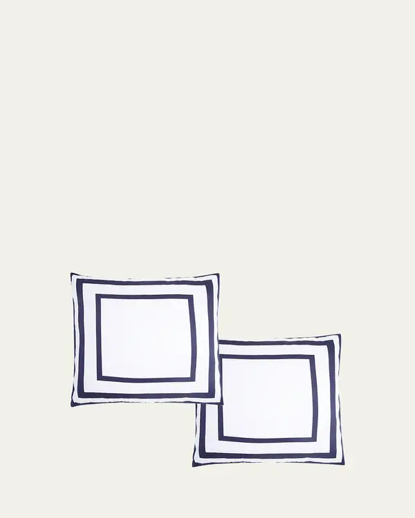 THE LINO Essential Simple Square Shams, Set Of 2 - Navy
