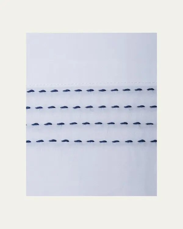 THE LINO Essential Embroidered Flat Sheet - Navy