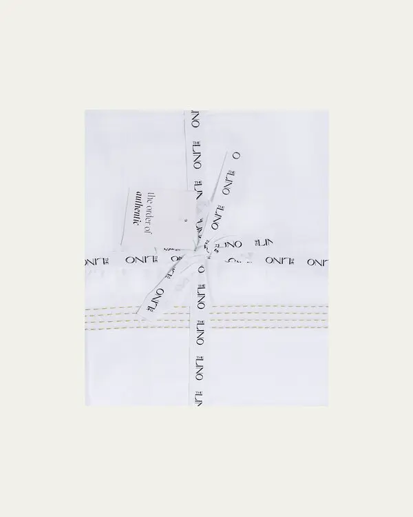 THE LINO Essential Embroidered Flat Sheet - Yellow