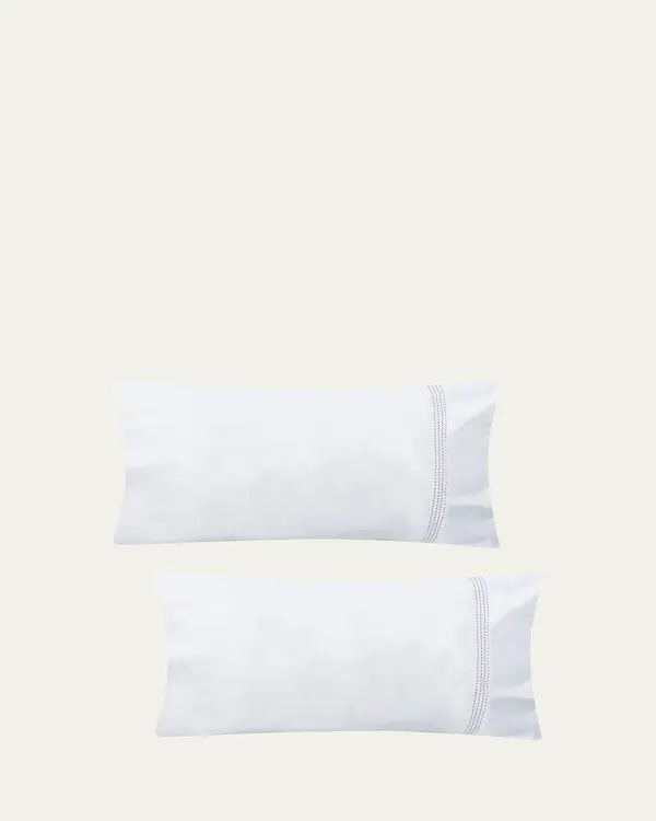 THE LINO Essential Embroidered Pillowcase Pair - Navy