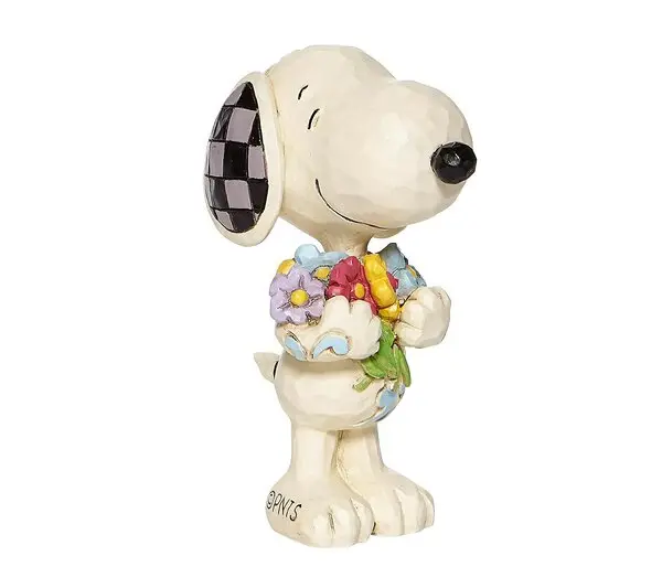 JIM SHORE Enesco Peanuts Mini Snoopy With F Lowers - One-color