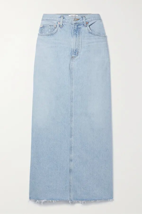 AGOLDE Net Sustain Hilla Organic Denim Maxi Skirt - Blue