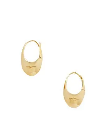 Saint Laurent Arty Hoop Earrings - Gold