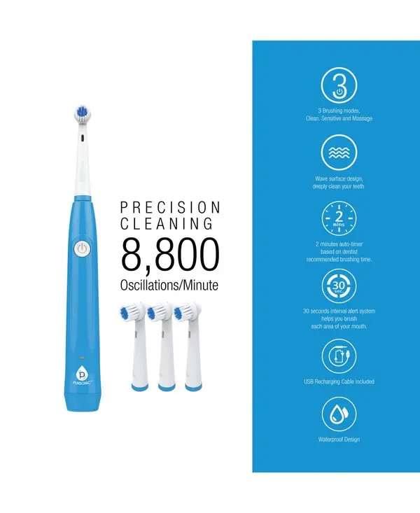 PURSONIC Usb Rechargeable Electric Toothbrush - White