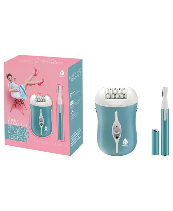 PURSONIC 2 Speed Rechargeable Epilator & Hairline Trimmer - Blue