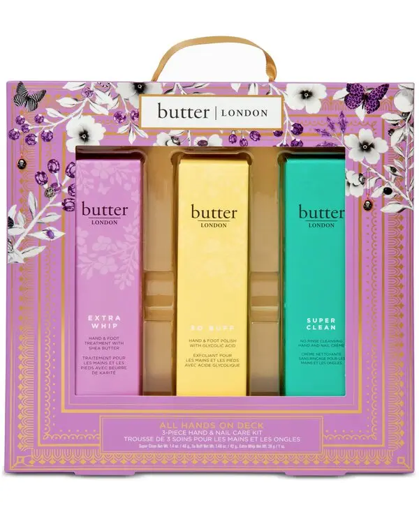 BUTTER LONDON 3-pc. All Hands On Deck Hand & Nail Care Set - So Buff,extra Whip,super Clean