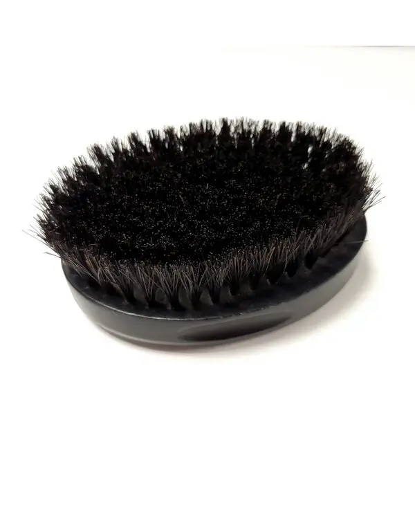 STYLECRAFT Barber Oval Military-inspired Hair Brush 100% Natural Boar Bristles With Wood Palm Handle - Black