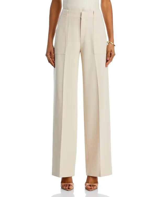 Aqua Wide Leg Trousers - Beige