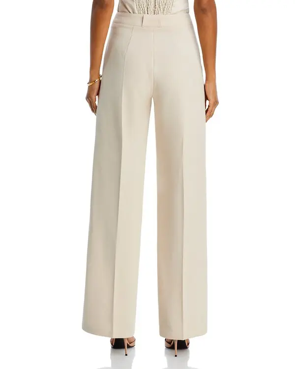 Aqua Wide Leg Trousers - Beige