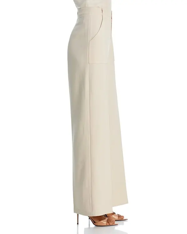 Aqua Wide Leg Trousers - Beige