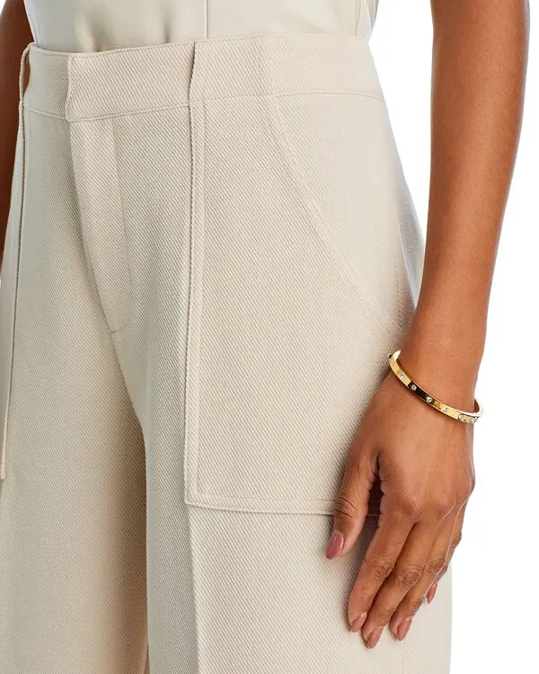 Aqua Wide Leg Trousers - Beige