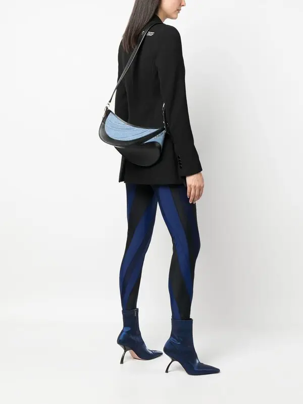 MUGLER Medium Spiral Curve 01 Denim Crossbody Bag - Blue