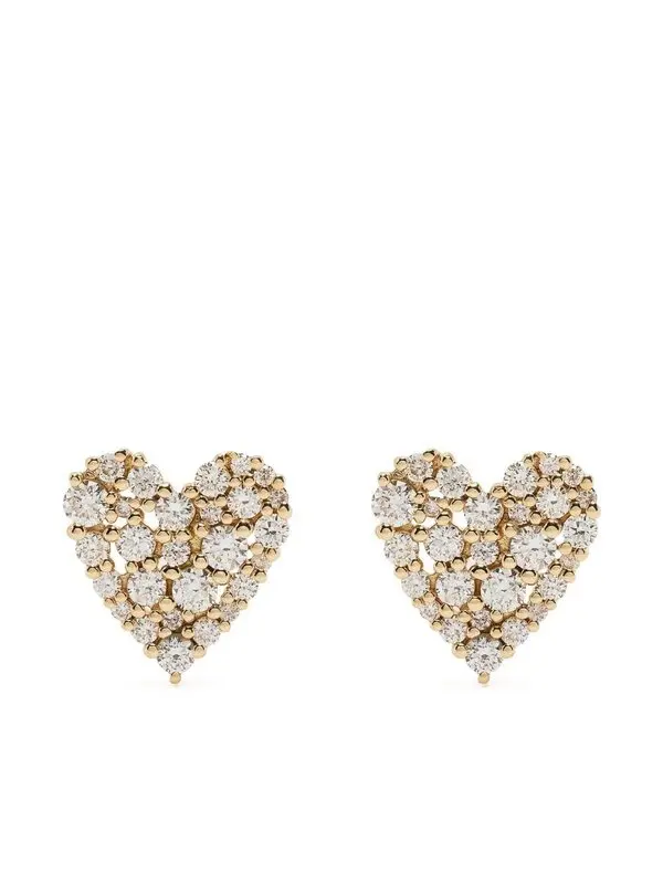 SYDNEY EVAN 14kt Yellow Cocktail Heart Diamond Earring - Gold