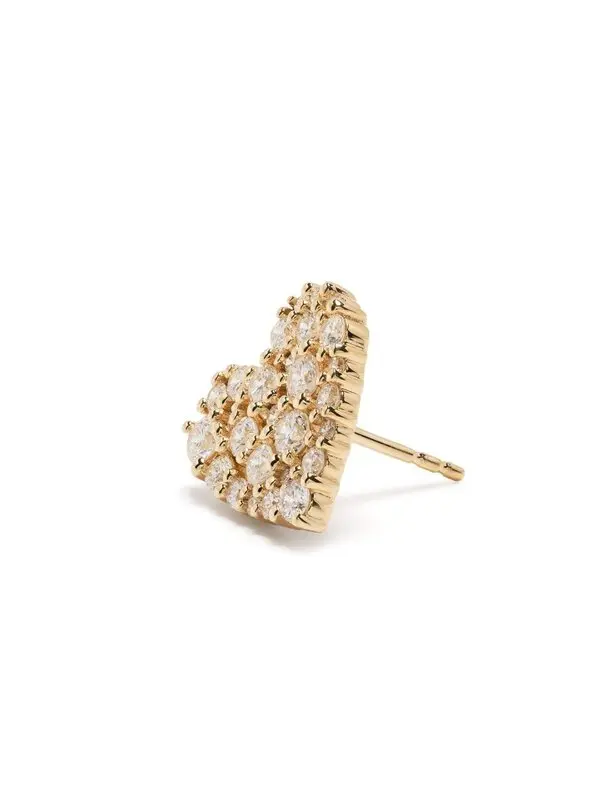 SYDNEY EVAN 14kt Yellow Cocktail Heart Diamond Earring