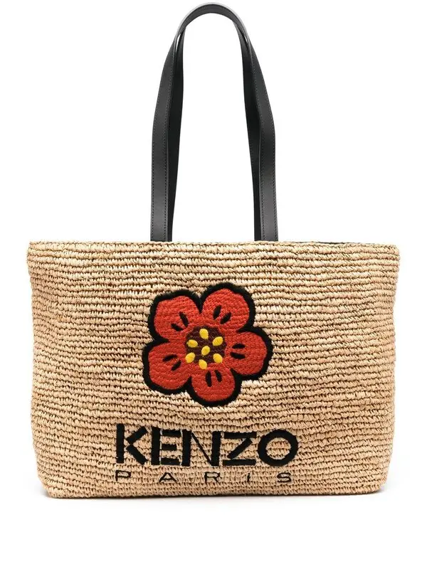 Kenzo Boke Flower Raffia Tote Bag