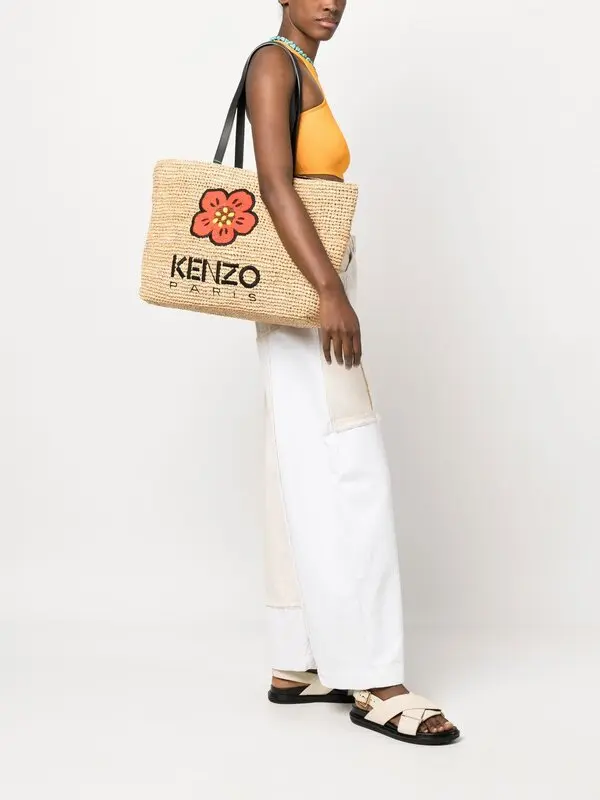 Kenzo Boke Flower Raffia Tote Bag
