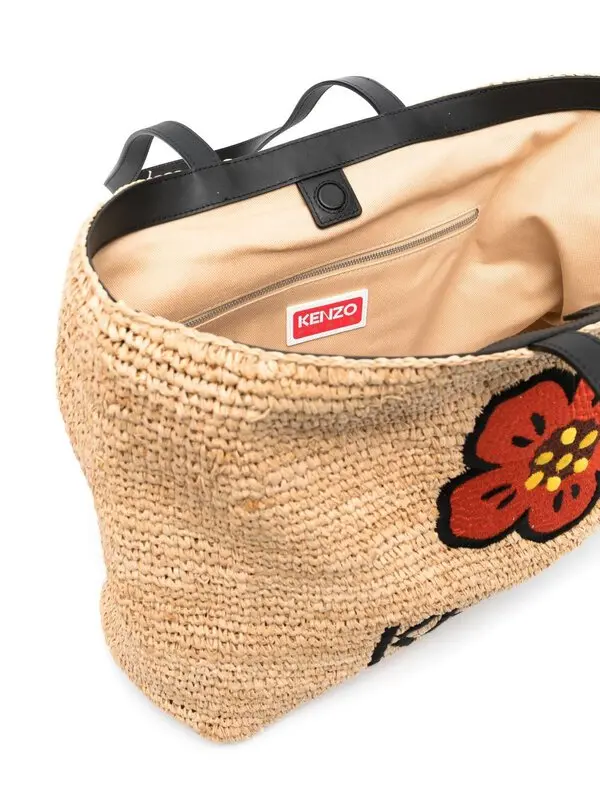 Kenzo Boke Flower Raffia Tote Bag