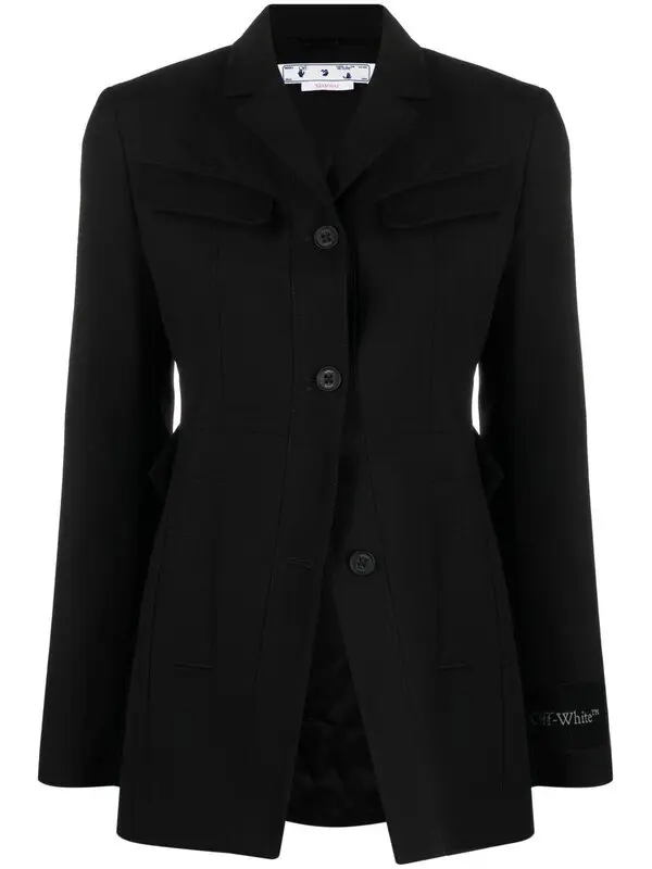 Off-White Single-breasted Wool Blazer - Black
