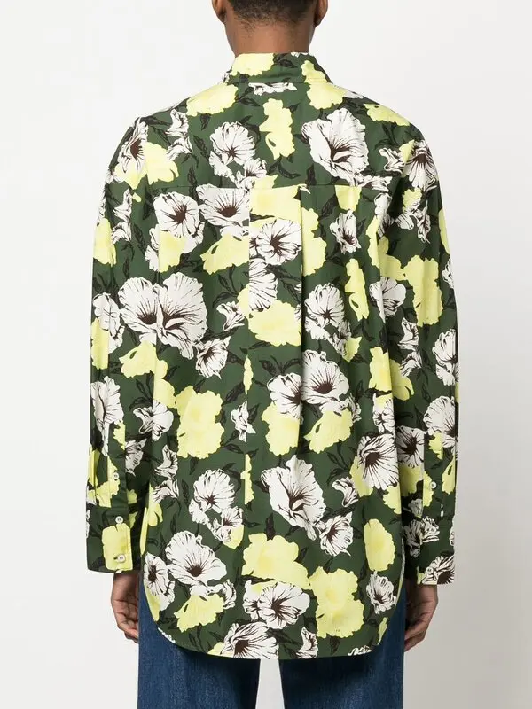 MSGM Floral-print Long-sleeve Shirt