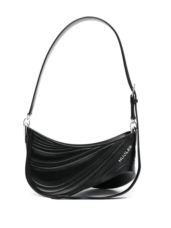 MUGLER Medium Spiral Curve 01 Embossed Crossbody Bag