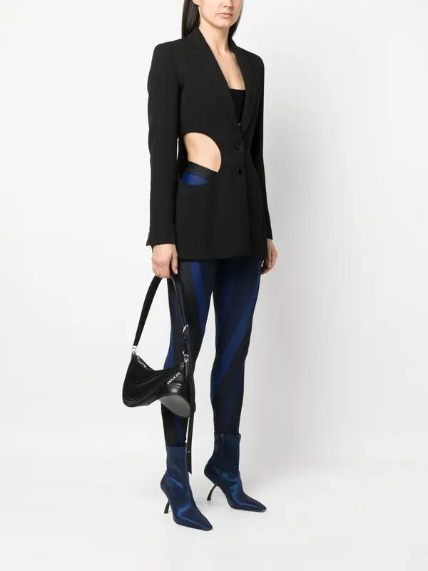 MUGLER Medium Spiral Curve 01 Embossed Crossbody Bag