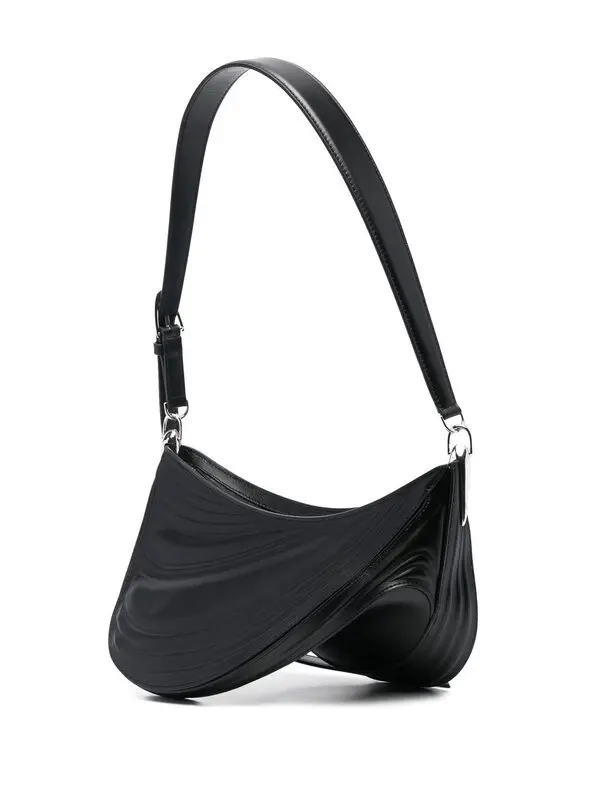 MUGLER Medium Spiral Curve 01 Embossed Crossbody Bag