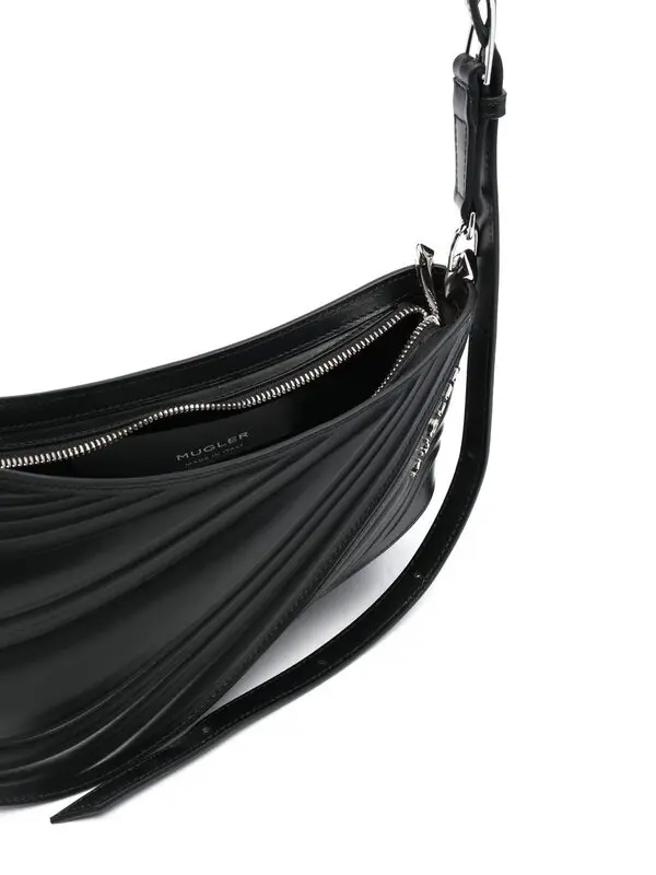 MUGLER Medium Spiral Curve 01 Embossed Crossbody Bag
