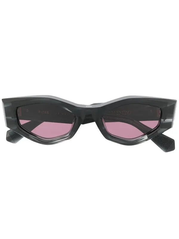 VALENTINO GARAVANI EYEWEAR Rockstud Irregular-frame Sunglasses - Black