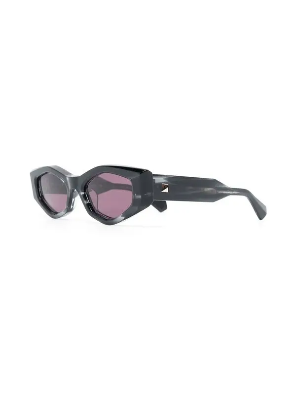 Valentino Garavani Rockstud Irregular-frame Sunglasses - Black