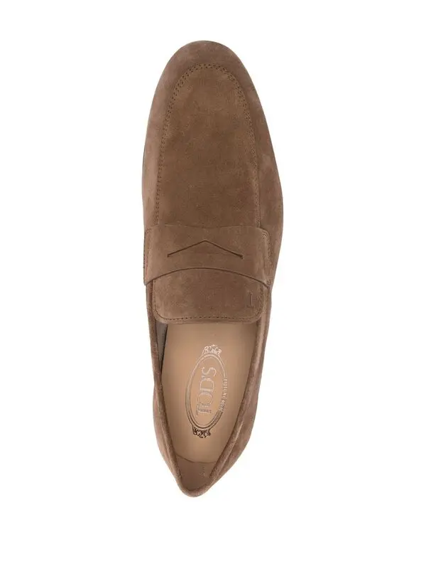 TOD'S Suede Penny Loafers - Brown