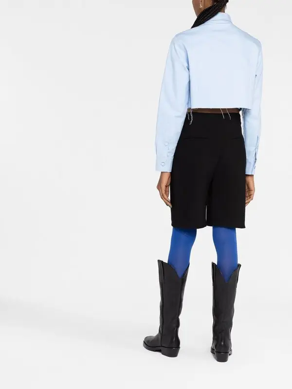 Raf Simons Cropped Cotton Shirt - Blue