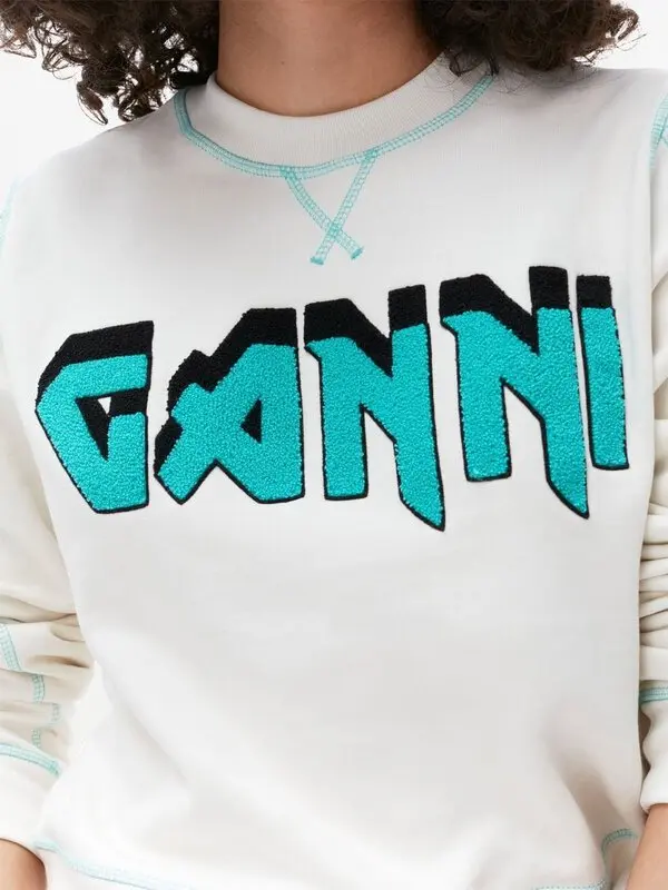 GANNI Logo-embroidered T-shirt