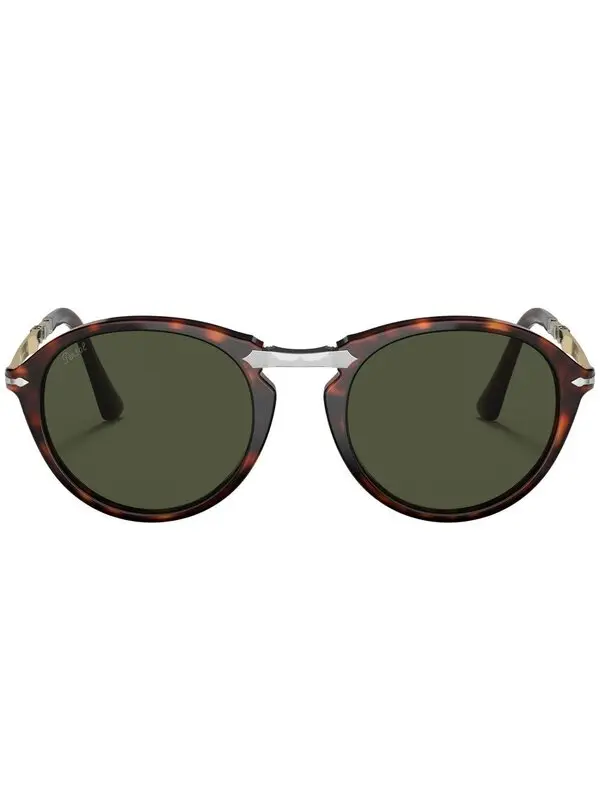 Persol Tortoiseshell-effect Round-frame Sunglasses - Green