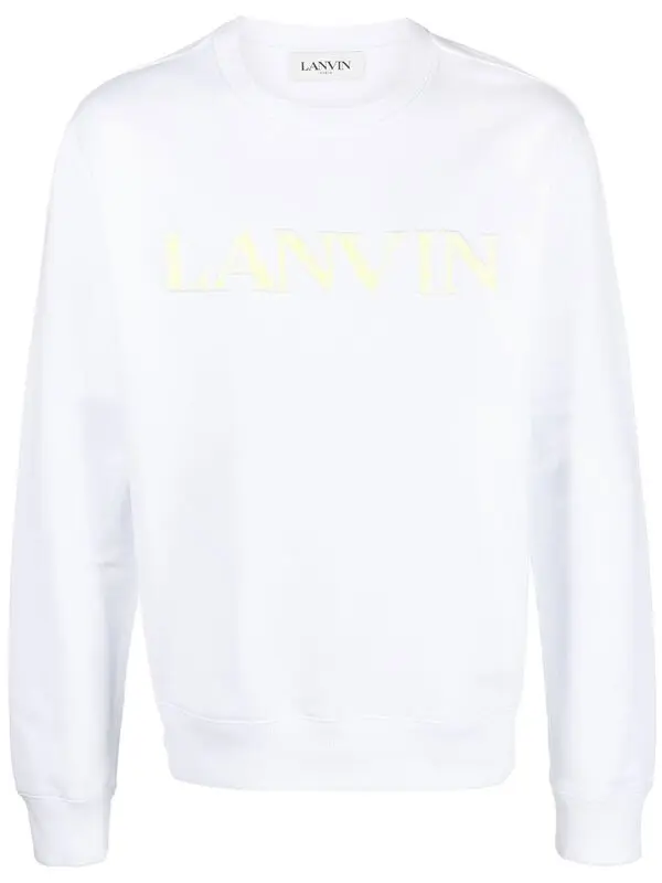 LANVIN Logo-embroidered Cotton Sweatshirt - White